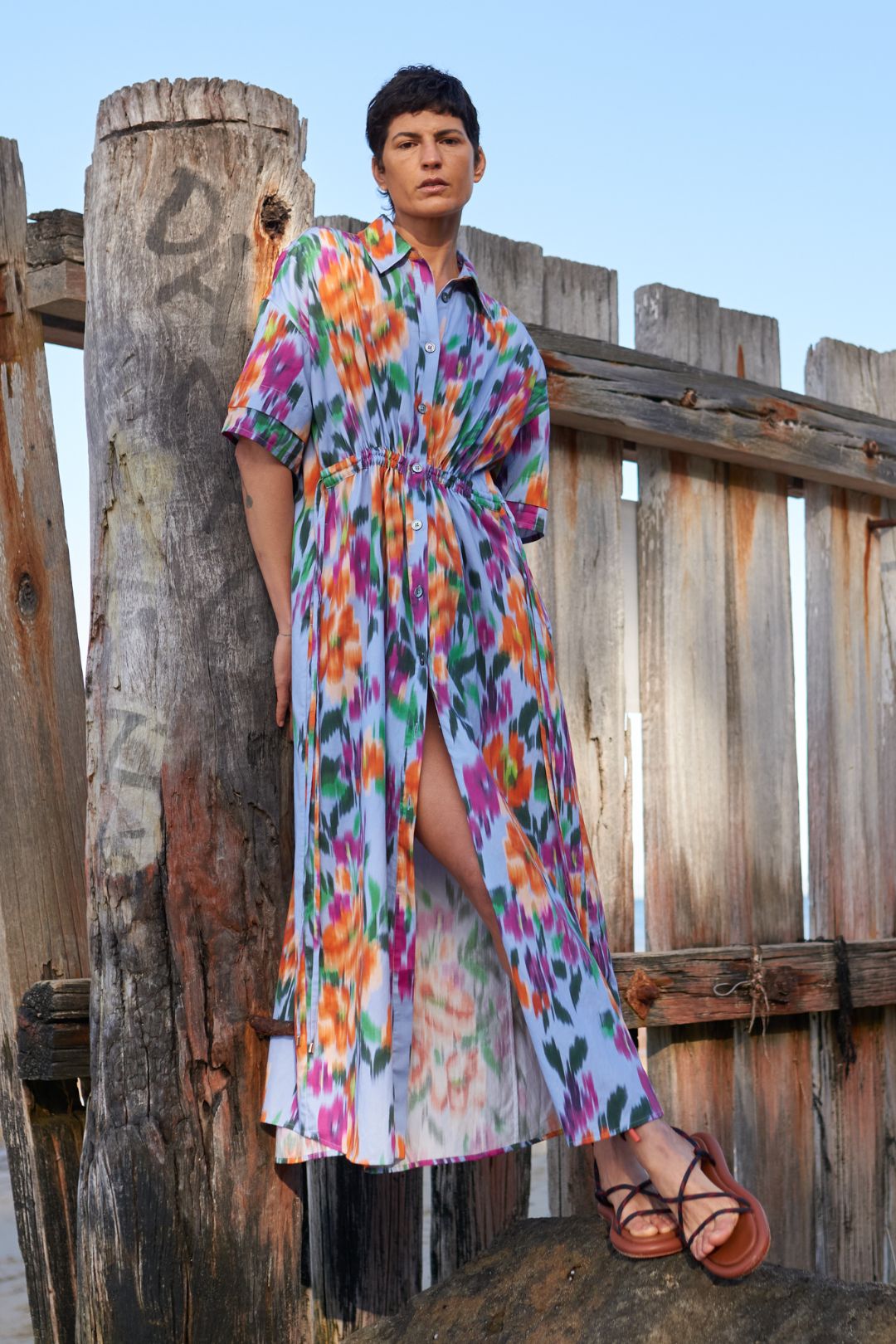 Fleur Drawstring Shirt Dress – Megan Park