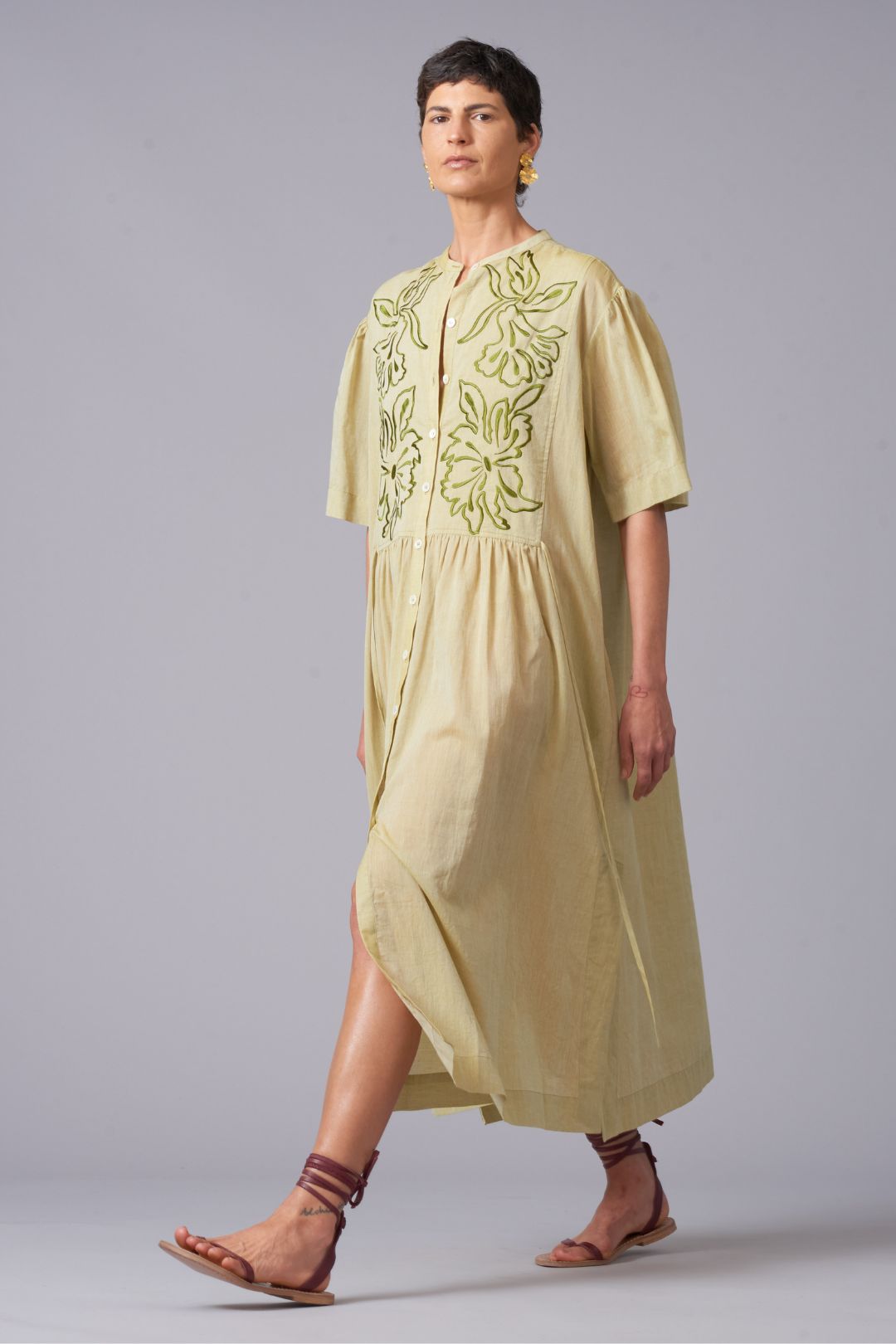 Flora Sage Voile Dress & Slip – Megan Park